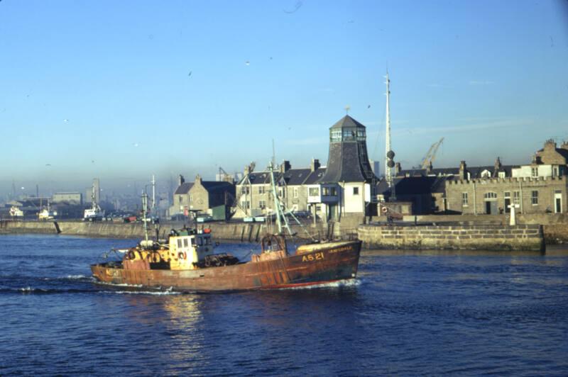 colour slide showing the trawler Arnisdale in Aberdeen harbour – Works ...